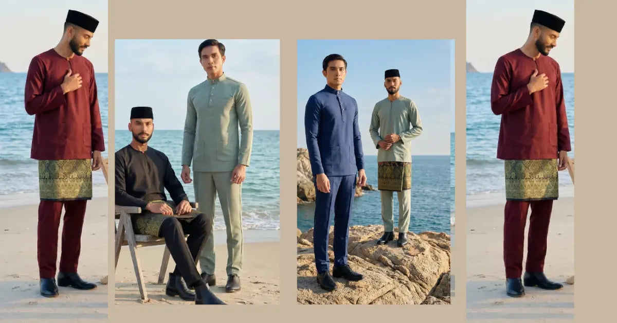 A Refined Baju Melayu and Sampin Set by Carlanisa in Signature Color T ...