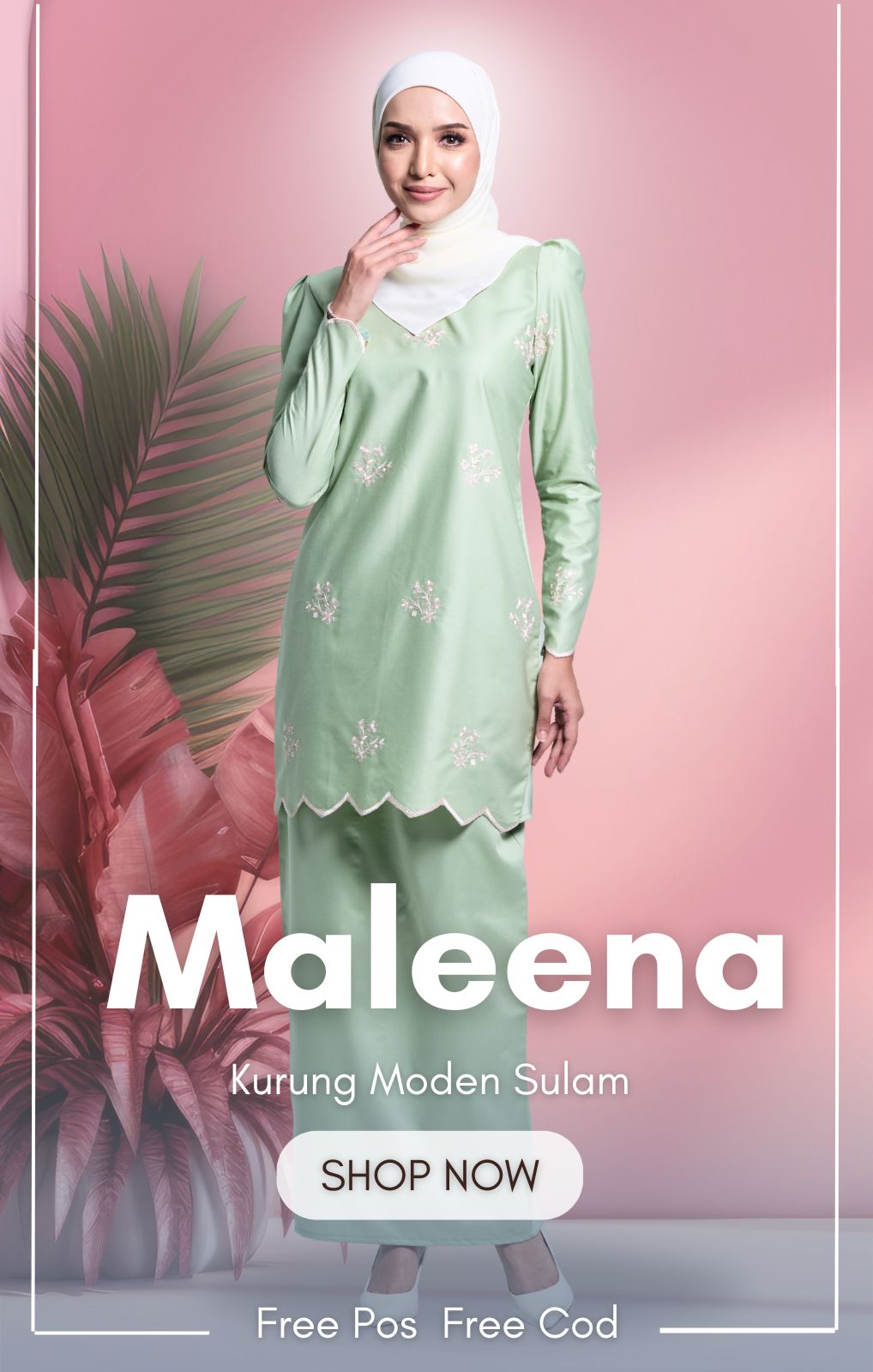 Carlanisa | Baju Kurung Moden | Sulam | Kebarung | Tudung