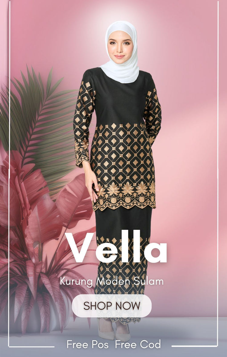 Carlanisa | Baju Kurung Moden | Sulam | Kebarung | Tudung