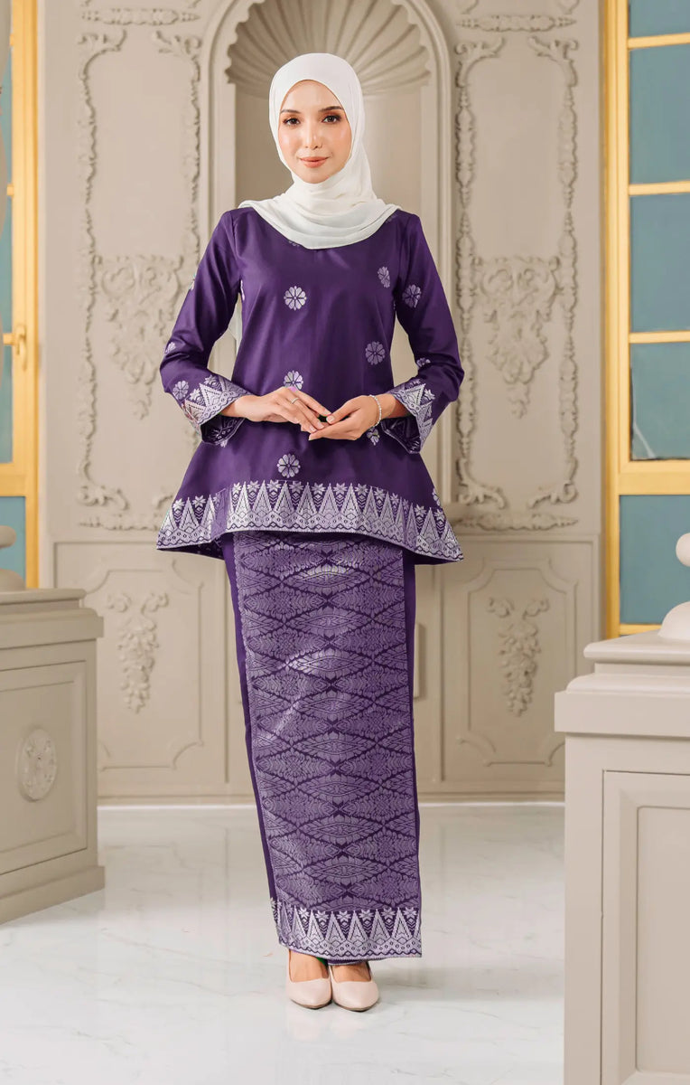 Aryana Kurung Kedah | Purple Silver