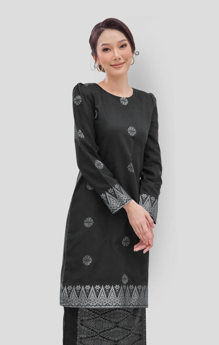 RIZA 2.0 KURUNG MODEN | BLACK SILVER – CARLANISA